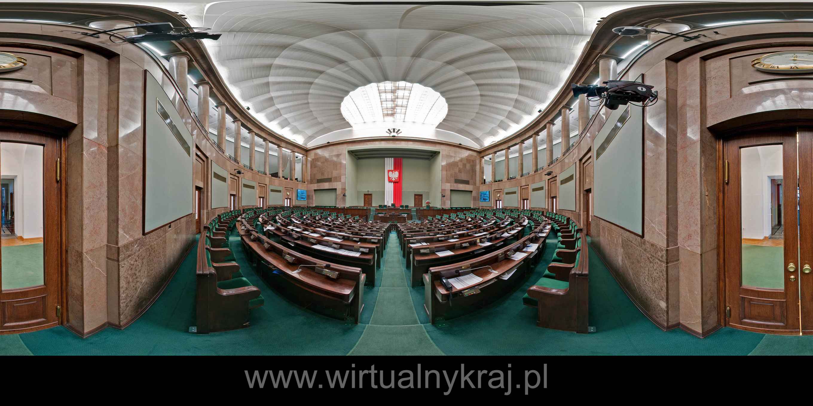 Sala Posiedzeń Sejmu, wejście od kuluarów | Prezentacja panoramiczna ...